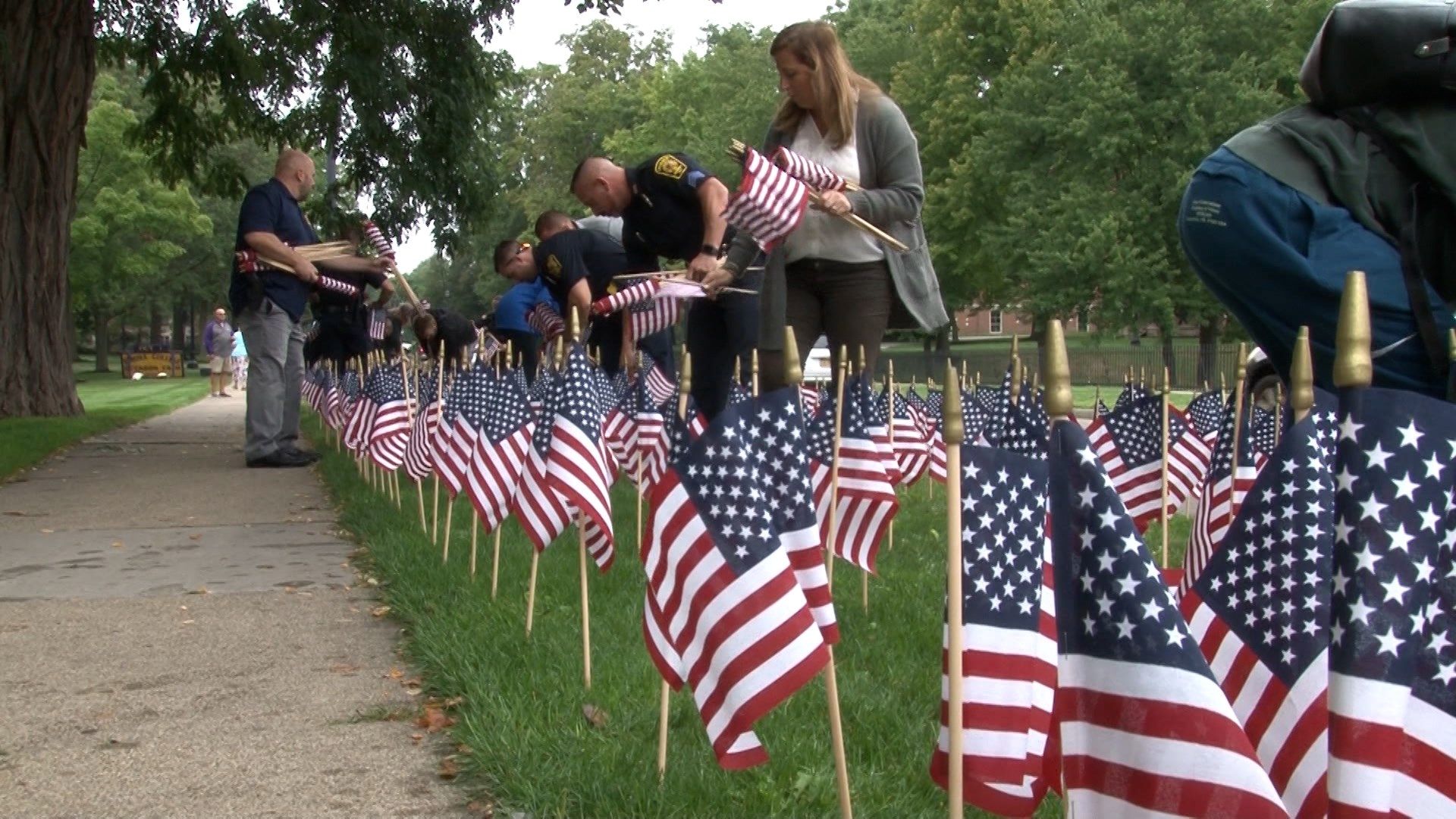 Elmira College Places Flags for 9/11 Anniversary - WENY News