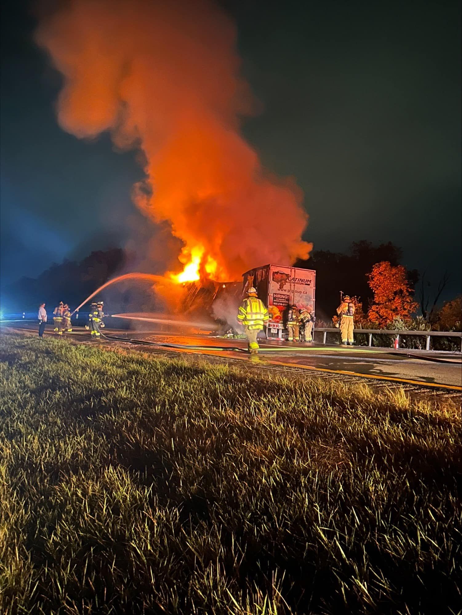 Tractor-trailer engulfed in flames overnight on I-86 - WENY News