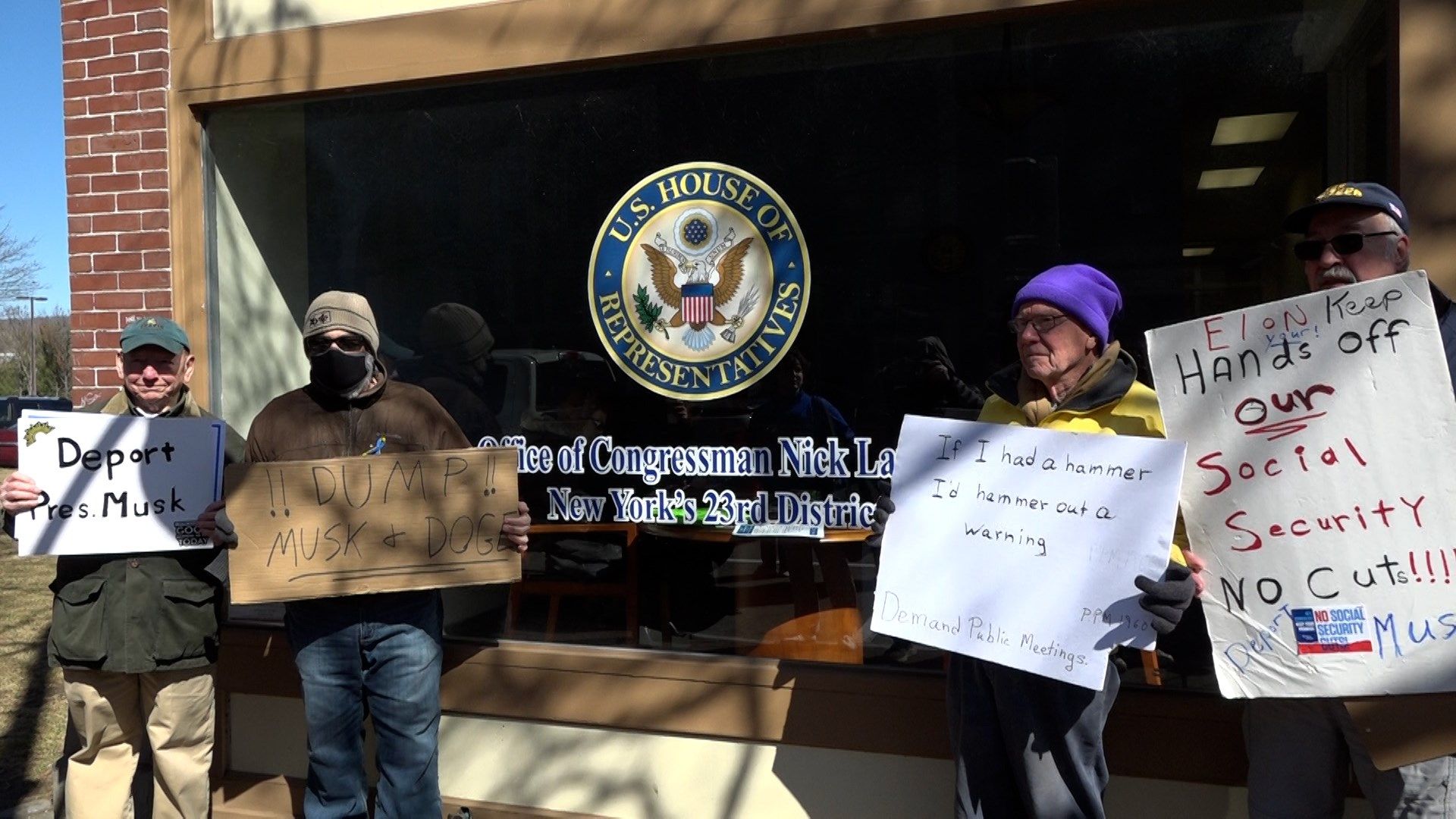 Congressman Nick Langworthy speaks out after dozens protest outside ...